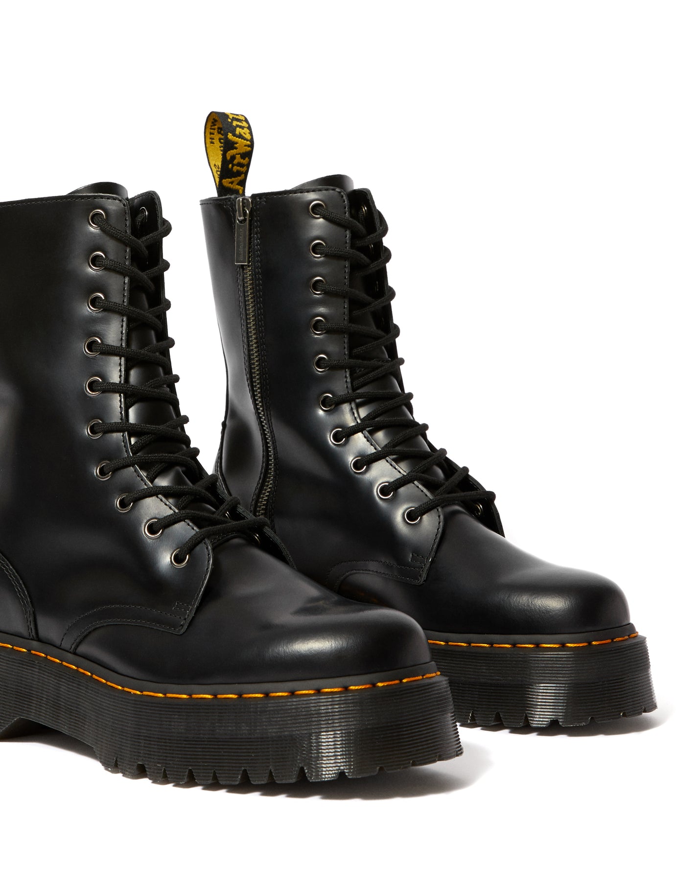 Jadon Hi Black Smooth Platform Boot – Posers Hollywood